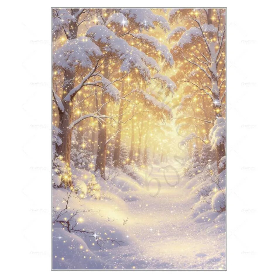 Фотофон виниловый "Enchanting Snowy Woodland", 60x90см, JJDT00589