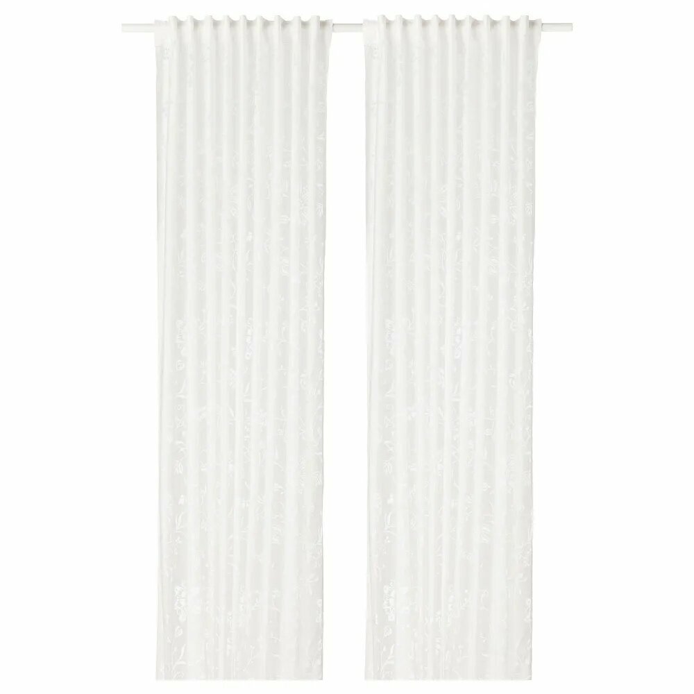 IKEA Тюль 145x300 см крепление Без крепления, белый