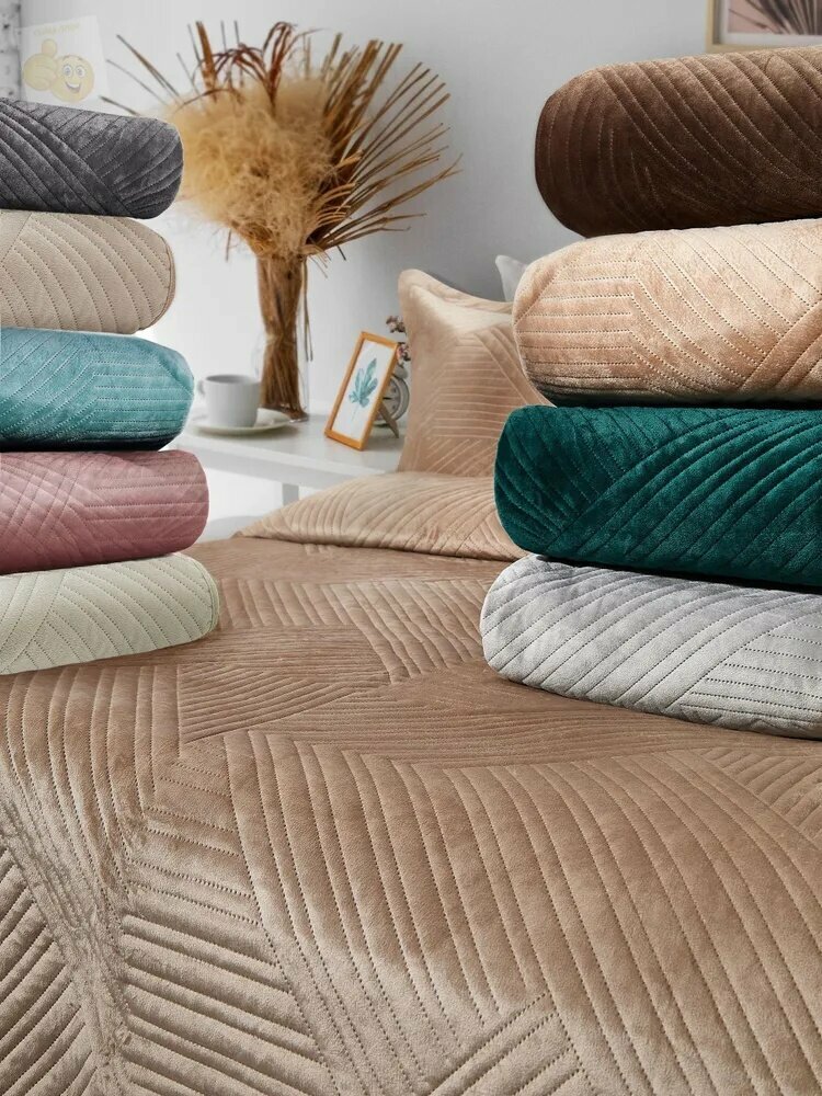 City Home Collection Покрывало Велюр, Велюр искусственный с размерами: 240 см х 220 см