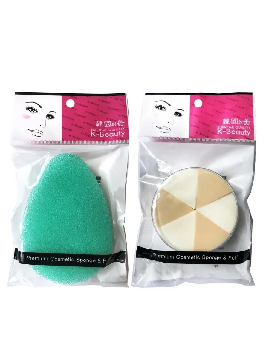 Набор спонж-губка "Капля" и в кейсе, 6 сегментов