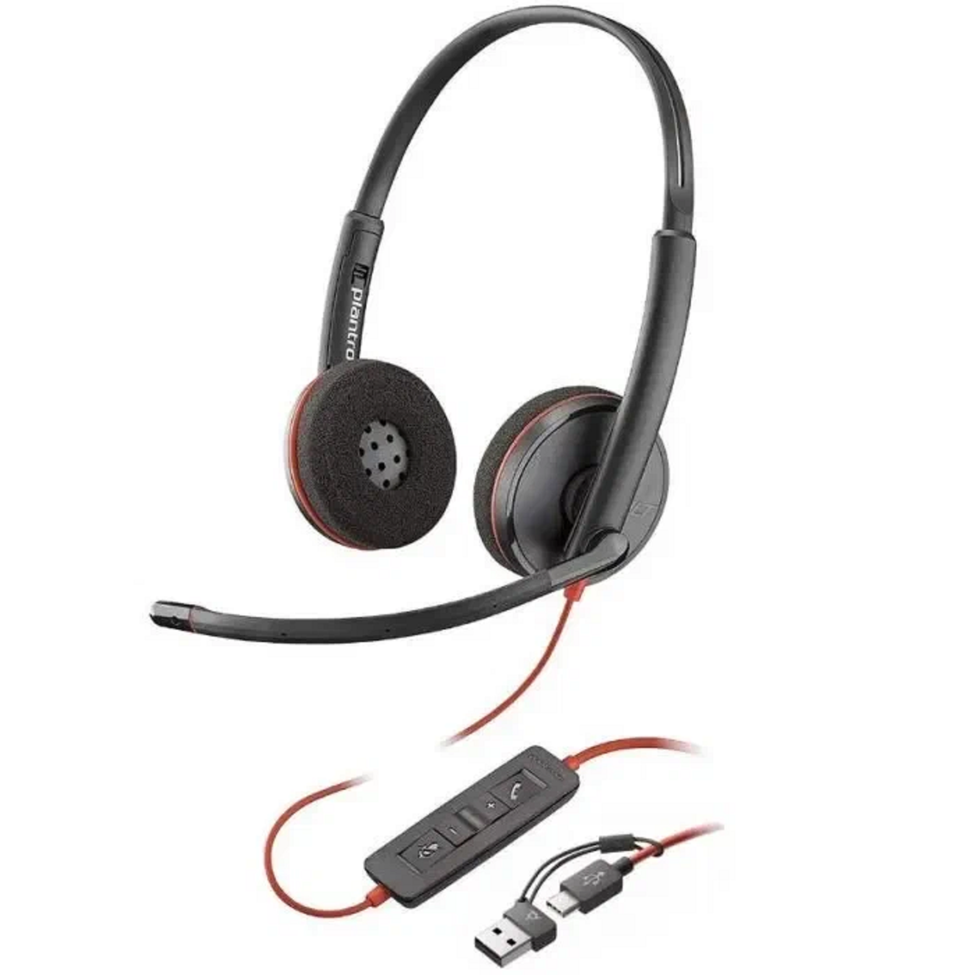 Гарнитура Plantronics BLACKWIRE C3220 8X228A6 стерео USB-C Headset +USB-C/A Adapter (Bulk)