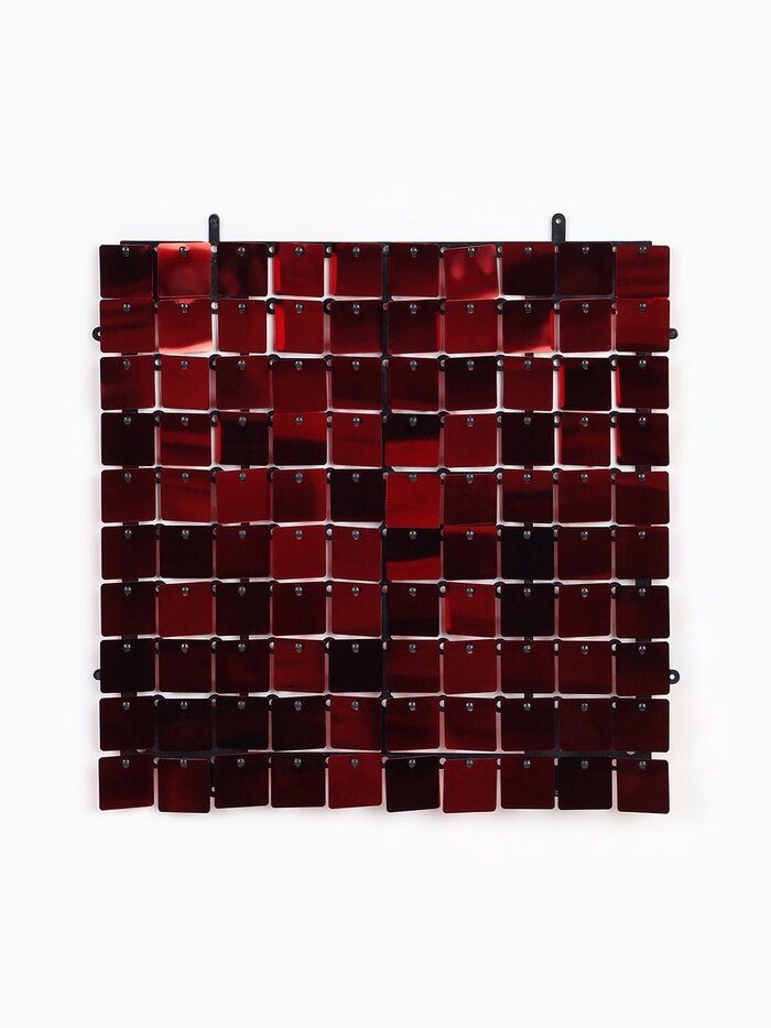 Панель с пайетками для фотозоны, квадратные, 30×30 см, красная