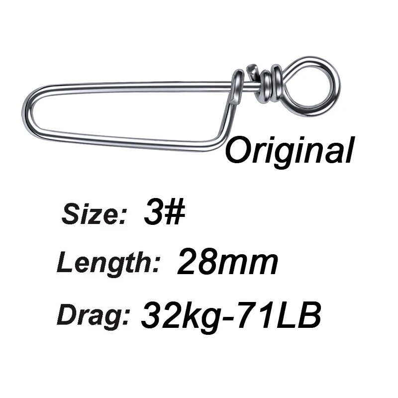 YUCONG Рыболовные вертлюги из нержавеющей стали 50/100 шт. Swivel 3-50Pcs