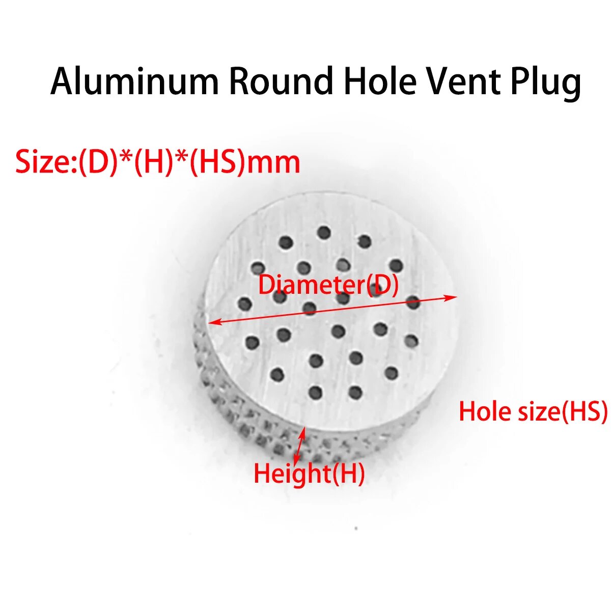 Алюминиевые вентиляционные заглушки с круглым отверстием 4-12 мм D10mmx5.5mmx0.8mm, 1000pcs