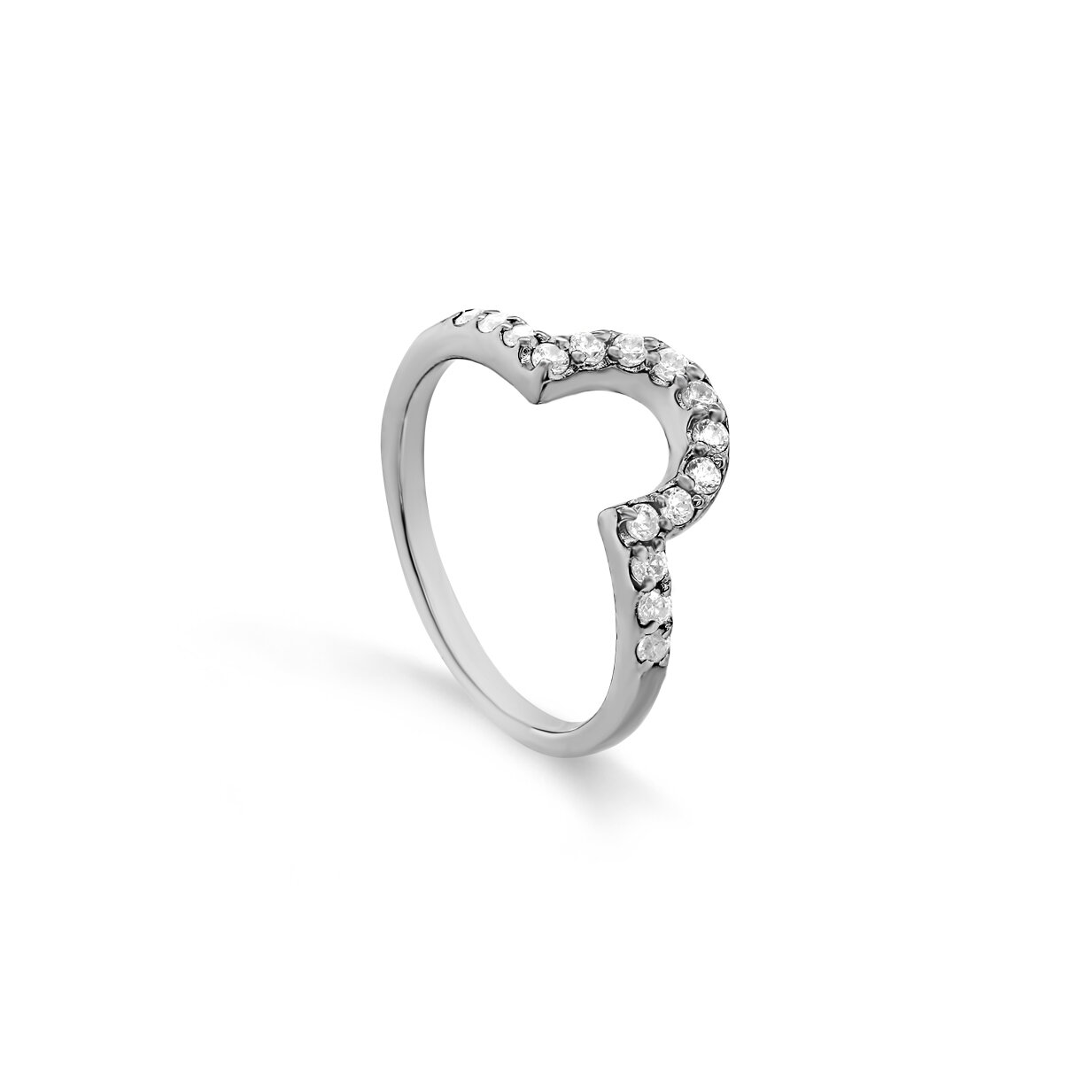 Кольцо, серебро, 925 проба, фианит