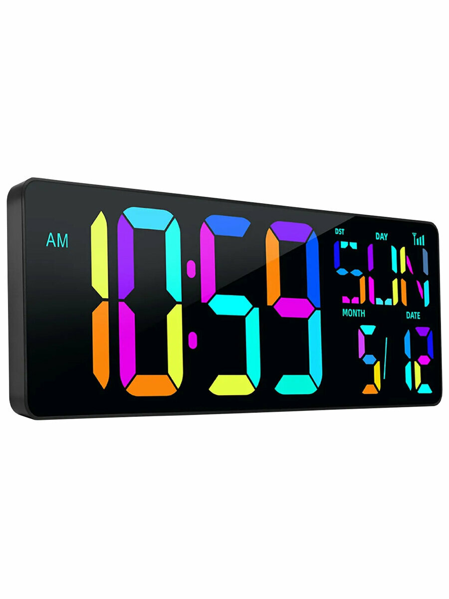 Настенные часы электронные Multi-Color LED Digital Wall Clock (080-RGB)