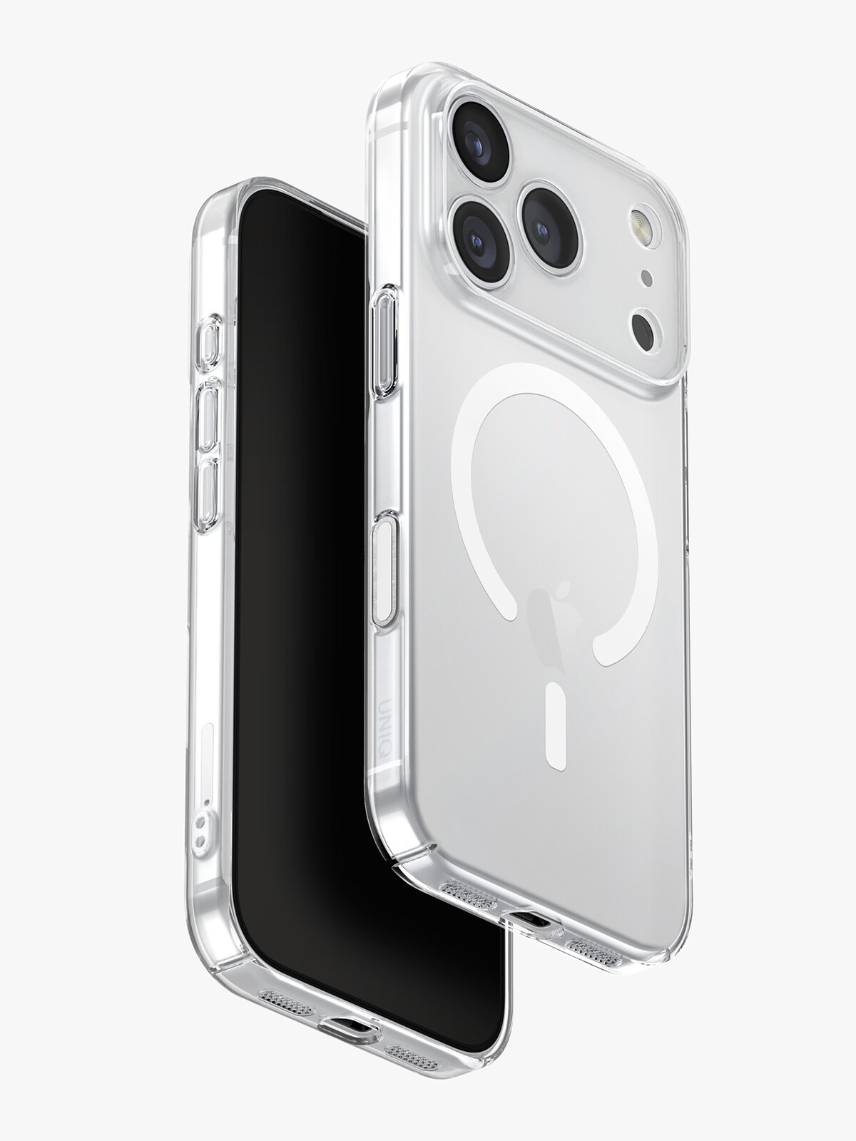 Uniq чехол для iPhone 17 Pro, AirSuit с ультратонким корпусом, с MagSafe, Glossy Clear/White