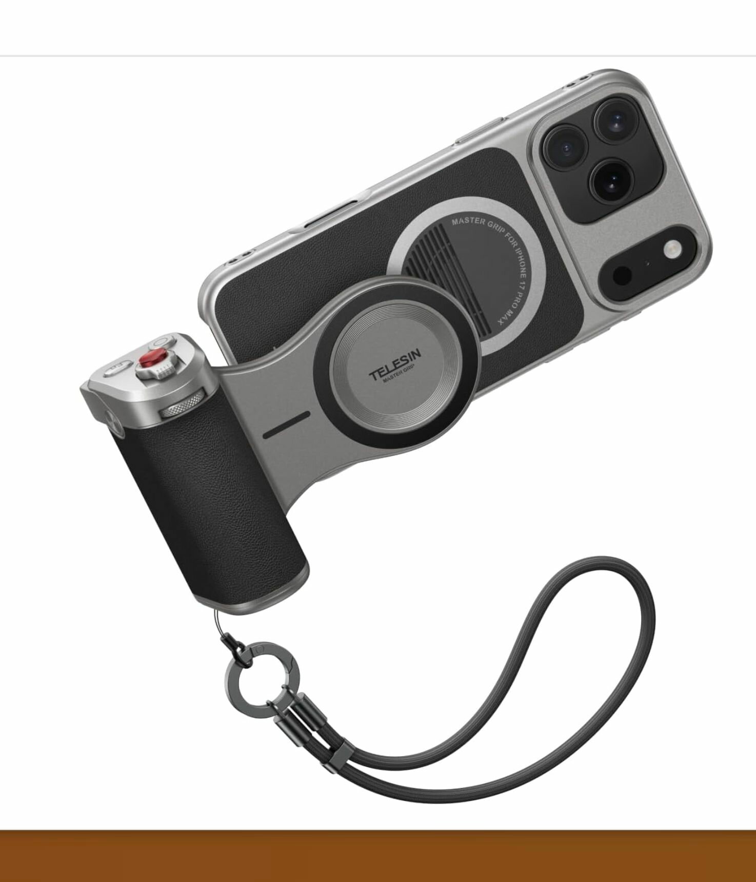 Комплект TELESIN Master Grip для iPhone 17 Pro Max, магнитный держатель камеры, стандартный комплект, защитный чехол из графена (беспроводная зарядка не входит в комплект)