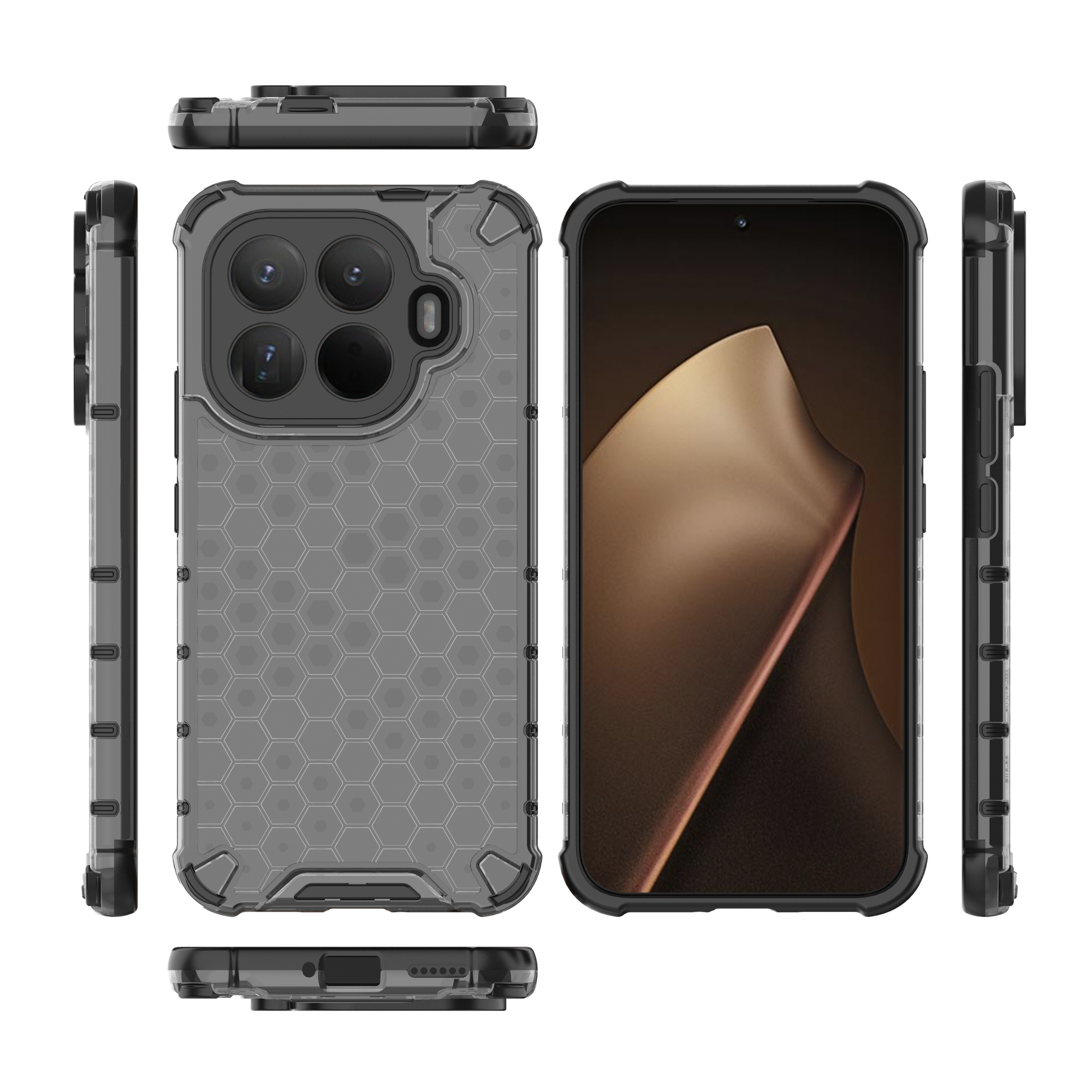 Чехол Для Xiaomi 15T Pro/Сяоми 15T Про, soft touch, чехол-кардиомонитор, поликарбонат (PC), защита камеры, ударопрочный, усиленные углы, Xiaomi, Xiaomi 15T Pro, black,
