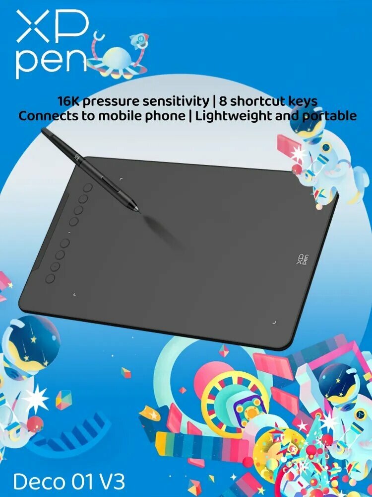 Графический планшет XP-Pen Deco 01 V3, черный матовый
