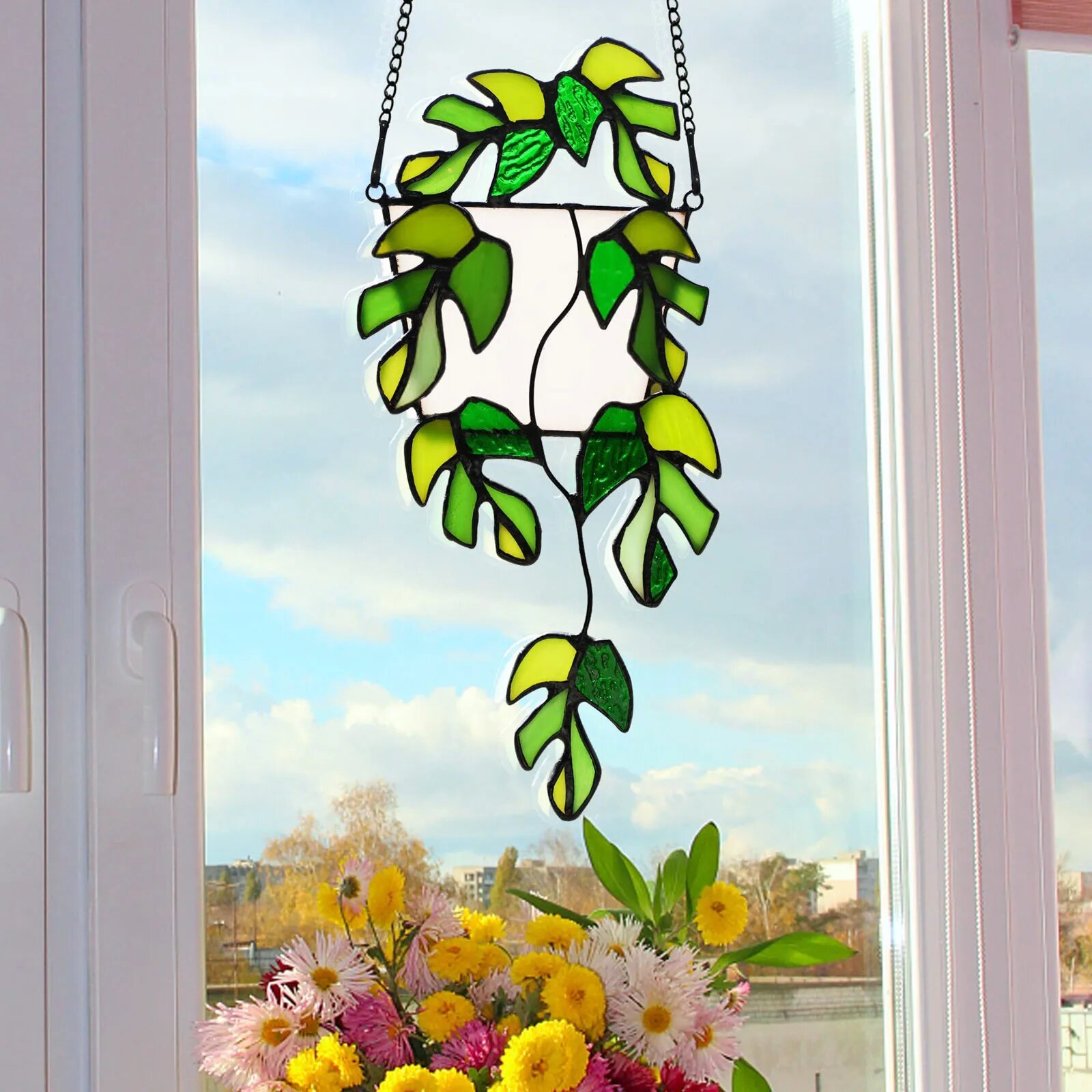 Витраж Light Green "Ловец Солнца", из лозы, ручная работа, 1 шт