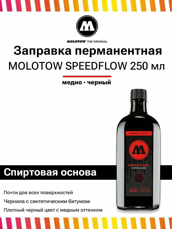 Перманентная заправка Molotow Speedflow 691767 черная 250 мл