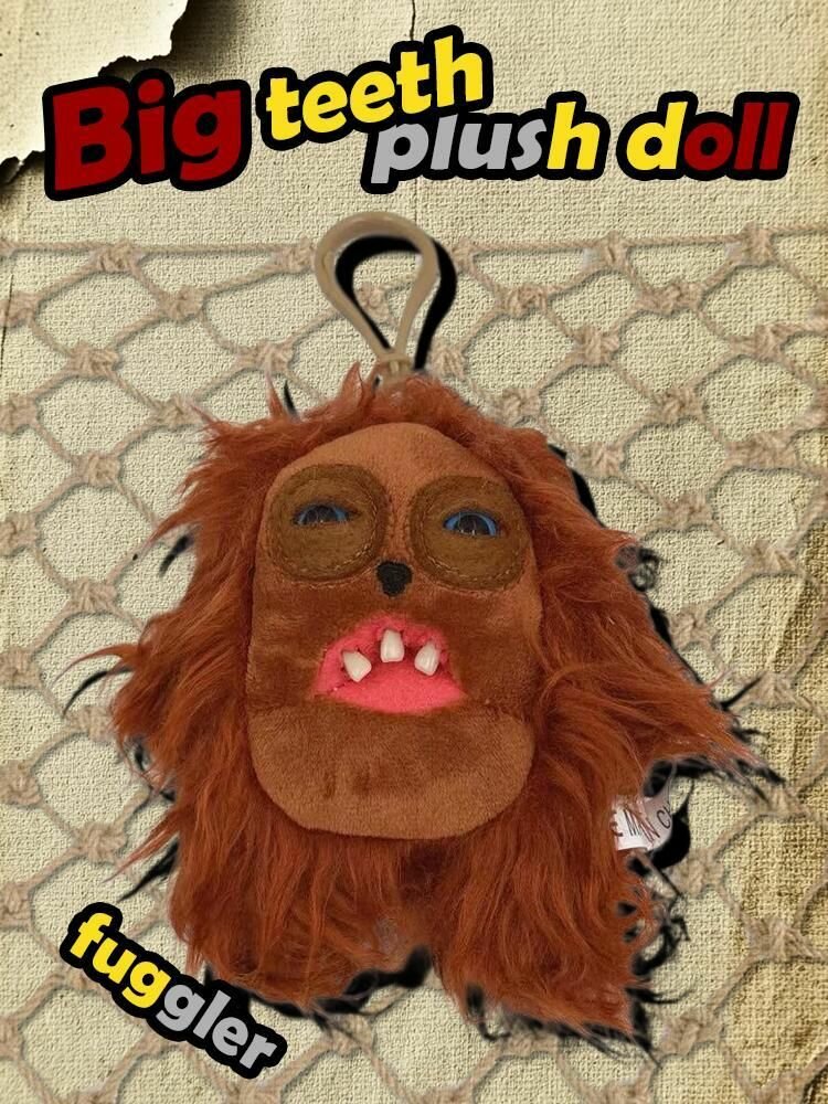 Мягкая игрушка Fuggler Фуглер зубастый пушистый пятнистый монстр с тремя глазами, 12 см
