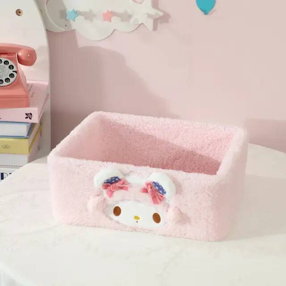 Kawaii My Melody Home Desktop Cosmetic Storage Box Anime Sanrio Girly Heart Cute Large Capacity Clothing Toys Ordering Box