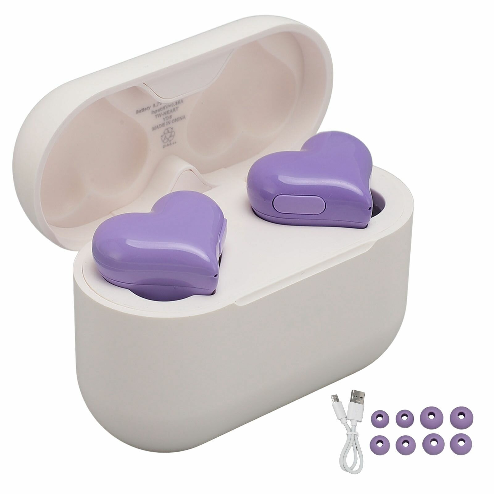 Наушники в форме сердца BT5.3, HIFI, фиолетовые