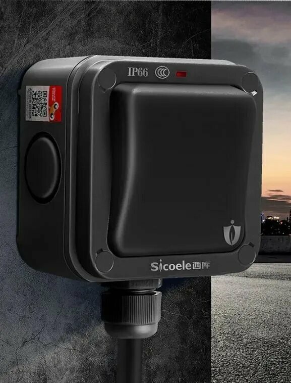 Наружный выключатель, водонепроницаемый, одноконтурный, с двойным управлением, IP66