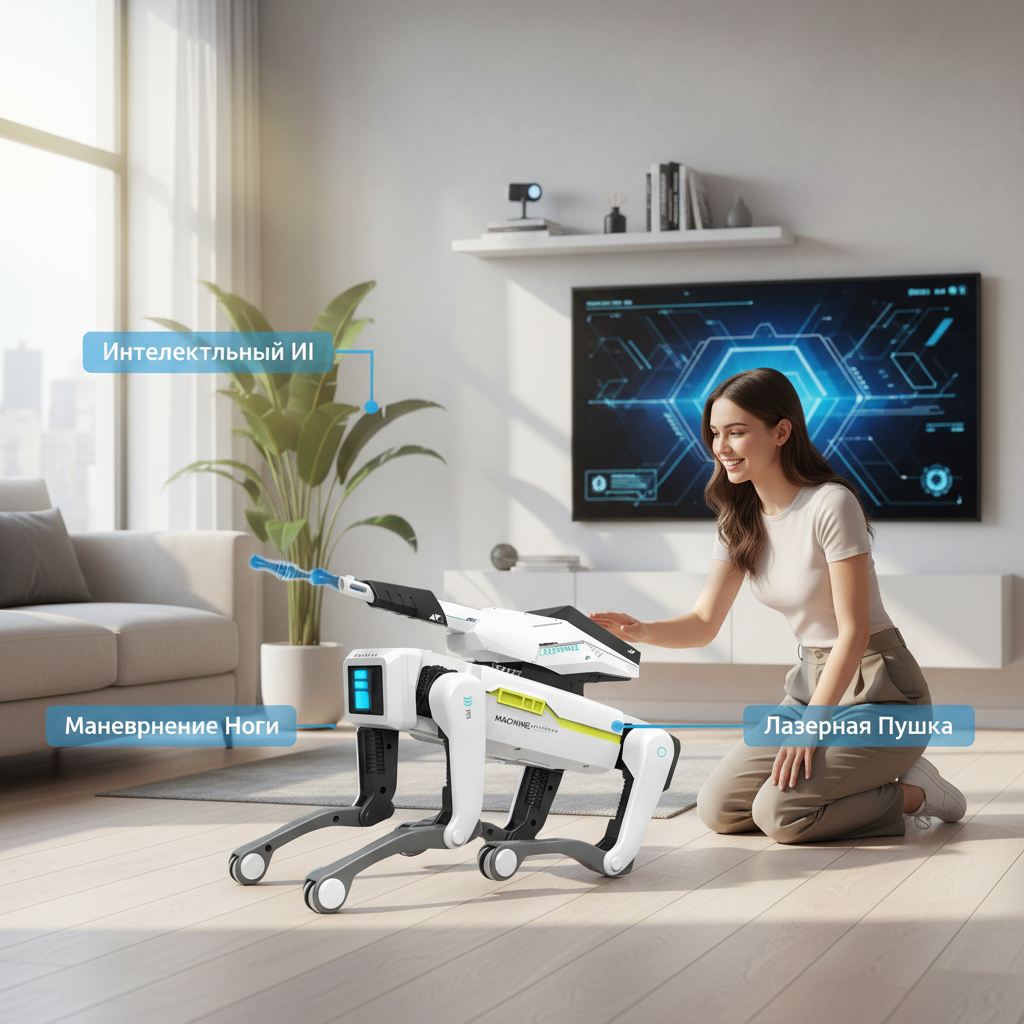 Робот-собака с ИИ: умная игрушка для детей, программирование, подарок на день рождения