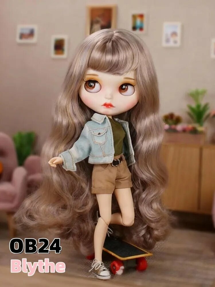 Шарнирная кукла Блайз Blythe на теле OB24, 30 см Полный комплект: парик, глаза, одежда Дизайнерский макияж