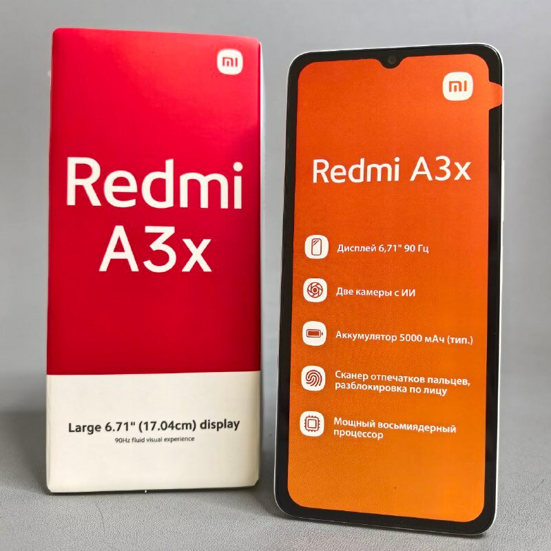 Смартфон Xiaomi Redmi A3x 3/64 ГБ Ростест (EAC), Dual nano SIM, белый