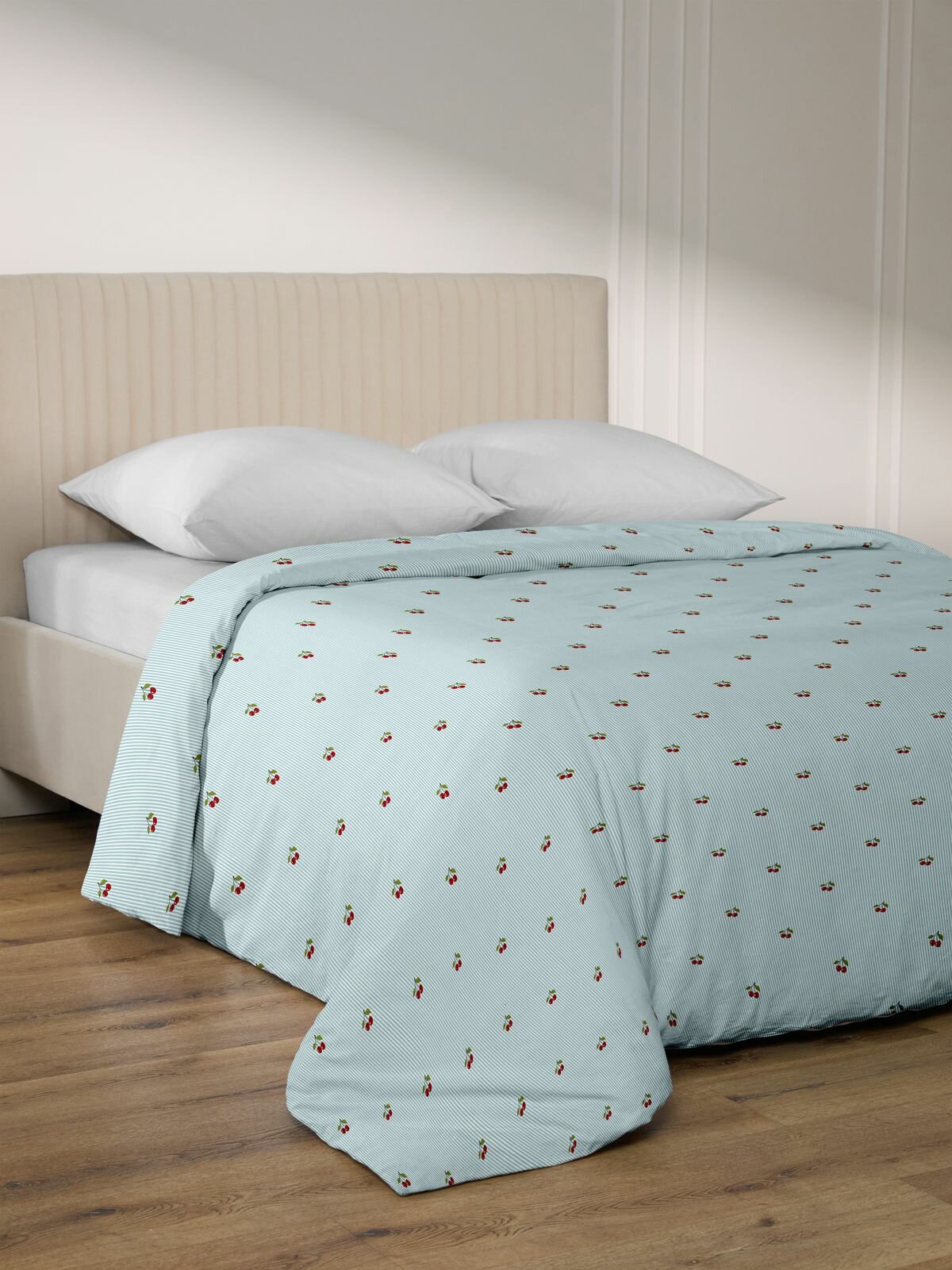 Пододеяльник поплин 215х145 "Cozy Home" рис. 43401-1 Вишневая полоска/Cherry stripe