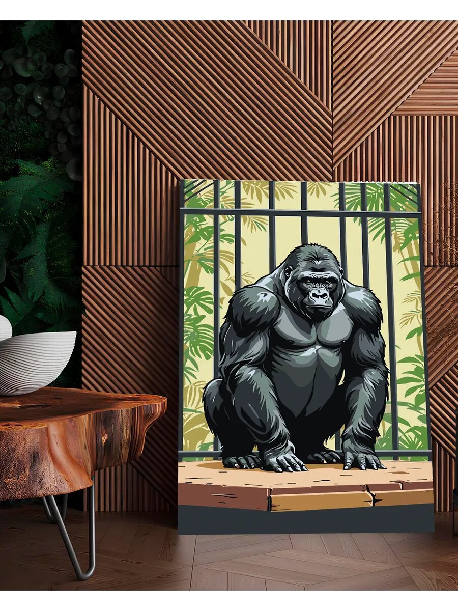 Картина по номерам Горилла_Обезьяна_Животные