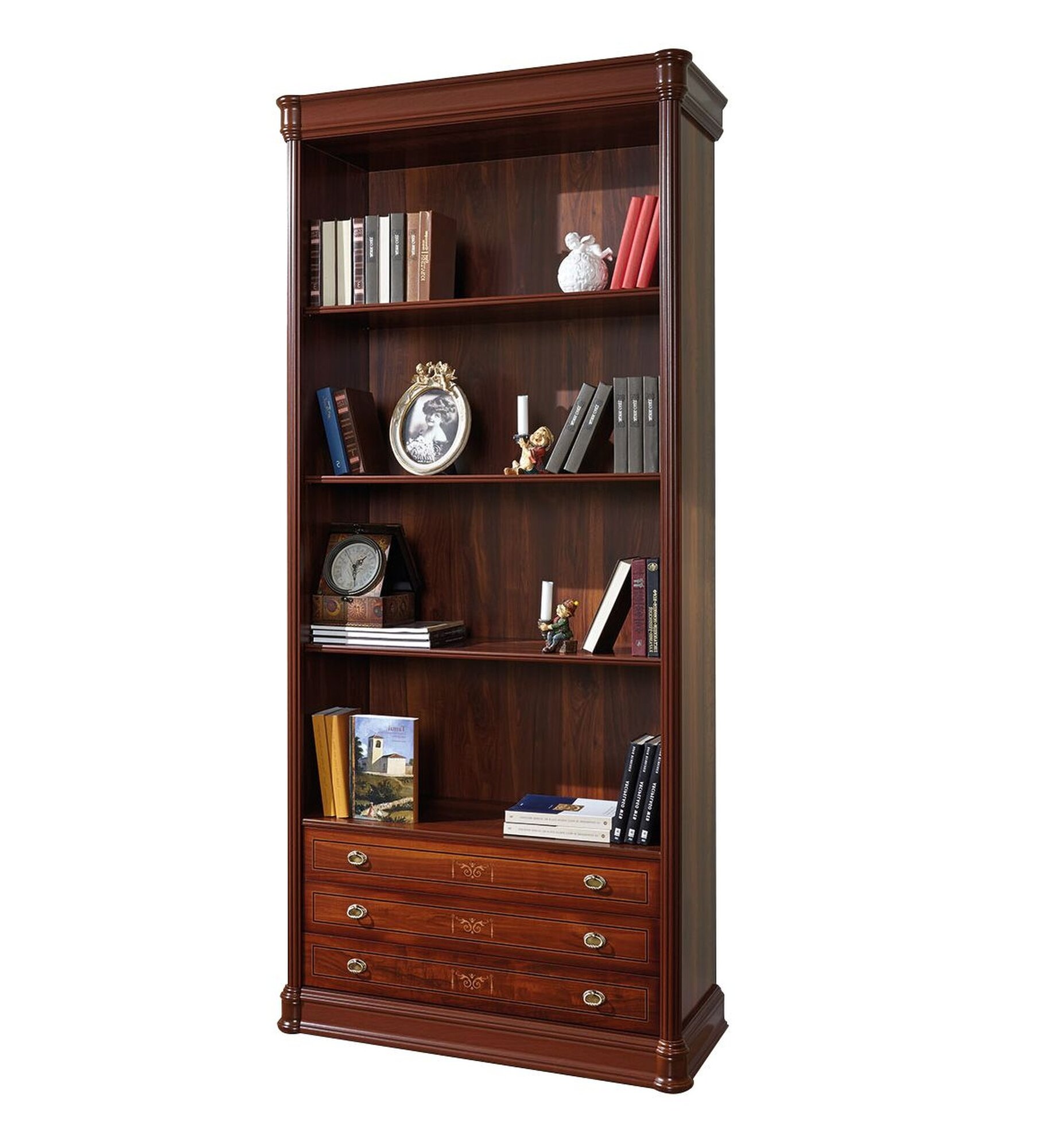 Книжный шкаф Dana Библиотека №785, МДФ/ДСП, 214.5х97х43 см, цвет Орех Пекан