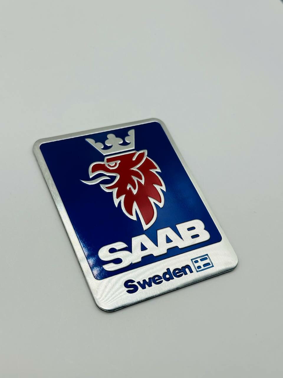 Шильдик надпись наклейка Saab 5.5см