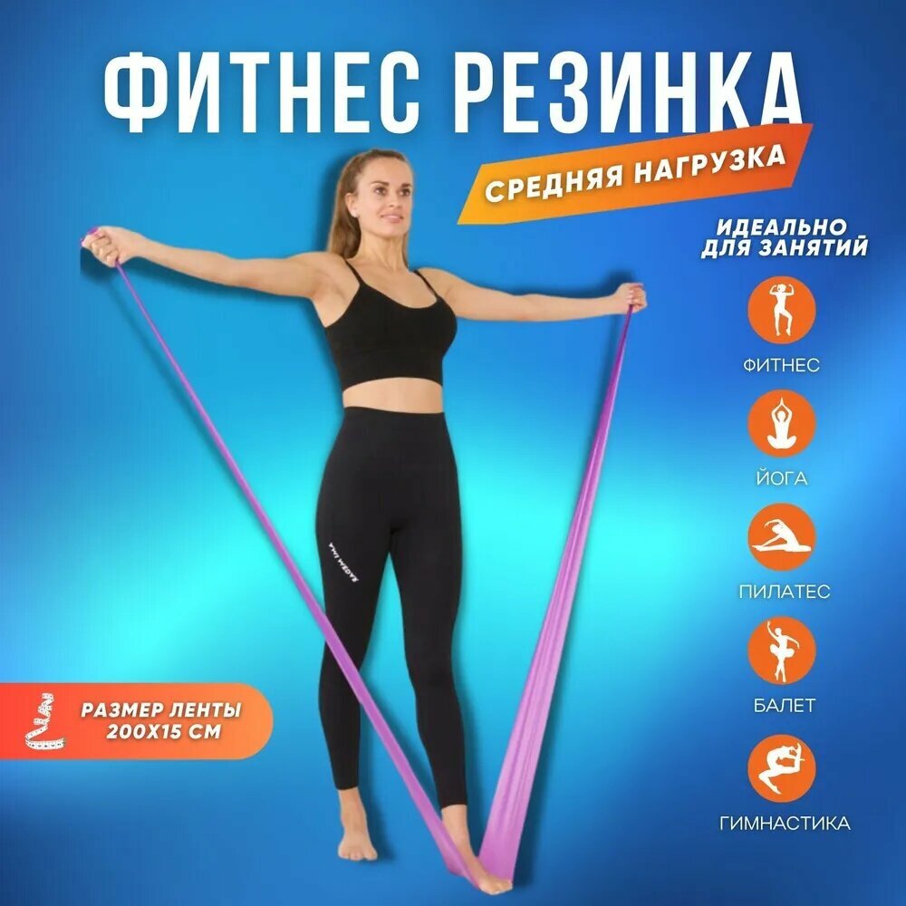 Ленточный эспандер 200x15 см. / Фитнес резинка