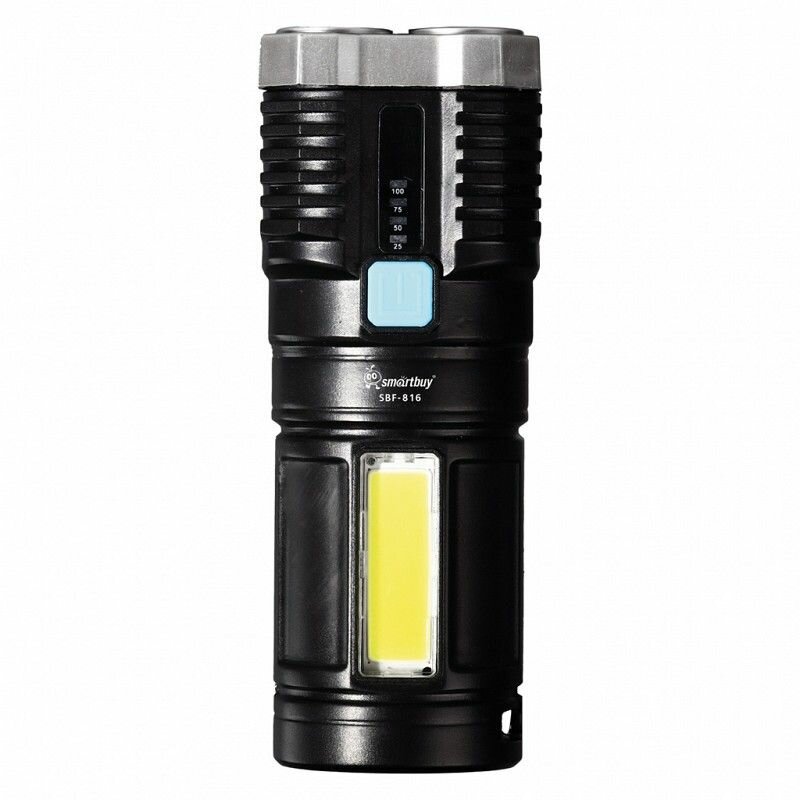 Фонарь 4 LED и рассеивателя, боковой COB, встроенный аккумулятор, MicroUSB, Smartbuy (SBF-816)
