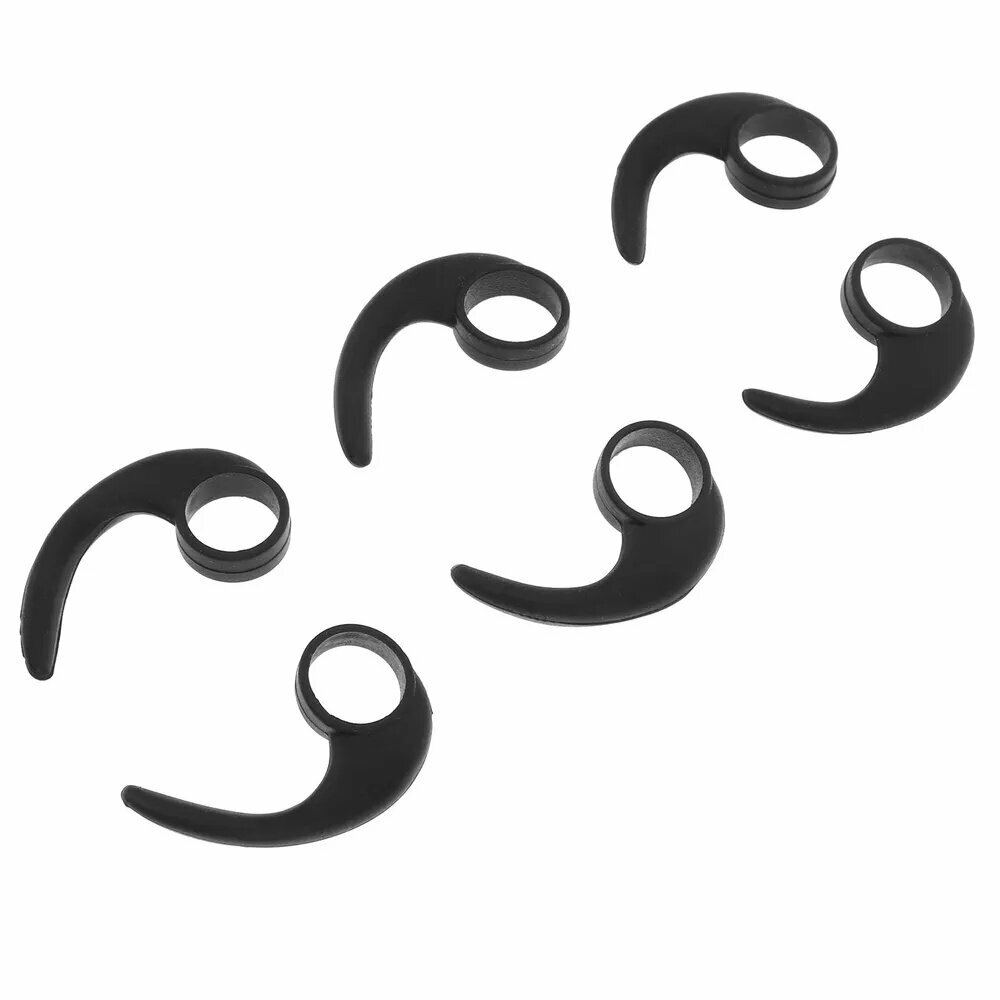 Черные силиконовые ушные крепления для вкладышей, в комплекте 6 различных размеров, противоскользящие