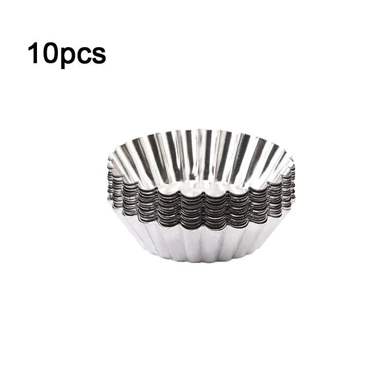 10 шт. антипригарная форма для пирога из углеродистой стали, мини-формы для пирогов, кексов, многоразовая форма для выпечки яичного пирога, форма для выпечки, чашки, инструменты для выпечки