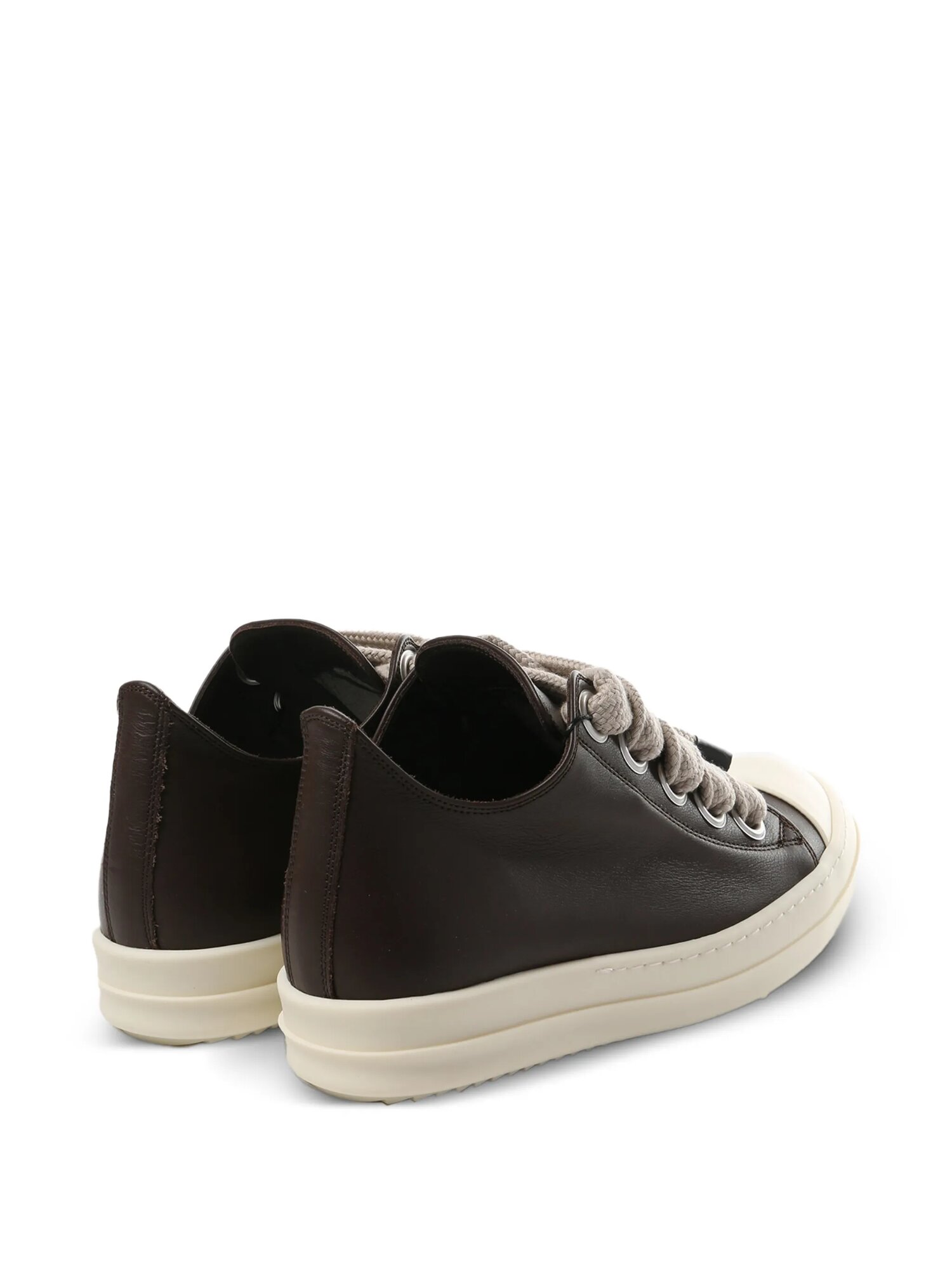 Кроссовки Rick Owens Leather low-top sneakers, размер 37 EU, коричневый/серый/оранжевый — фото 1