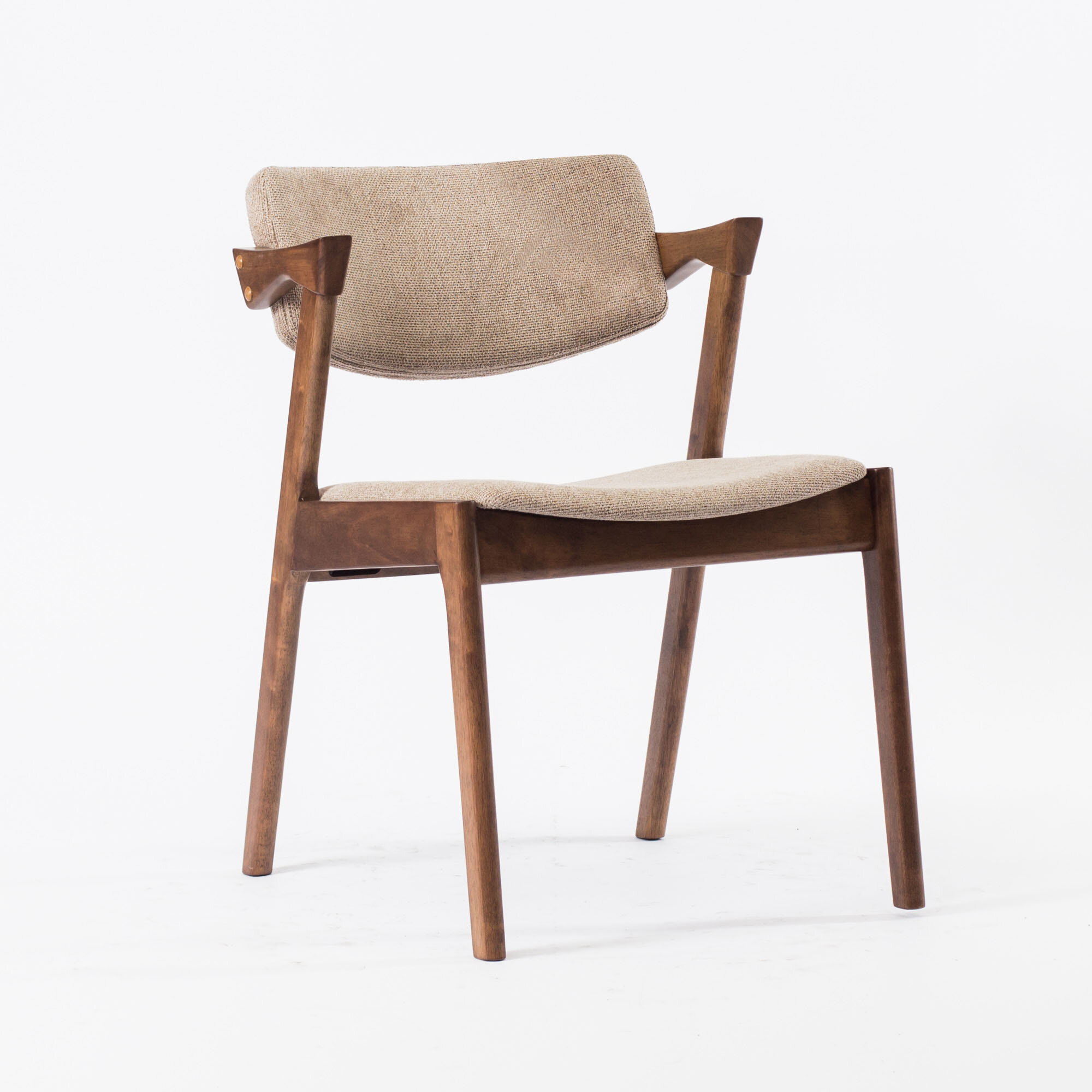 Стул Кай+ бежево-коричневая ткань ножки орех для дома/для гостиной/для столовой/для кафе/кухонный стул/стул кухонный