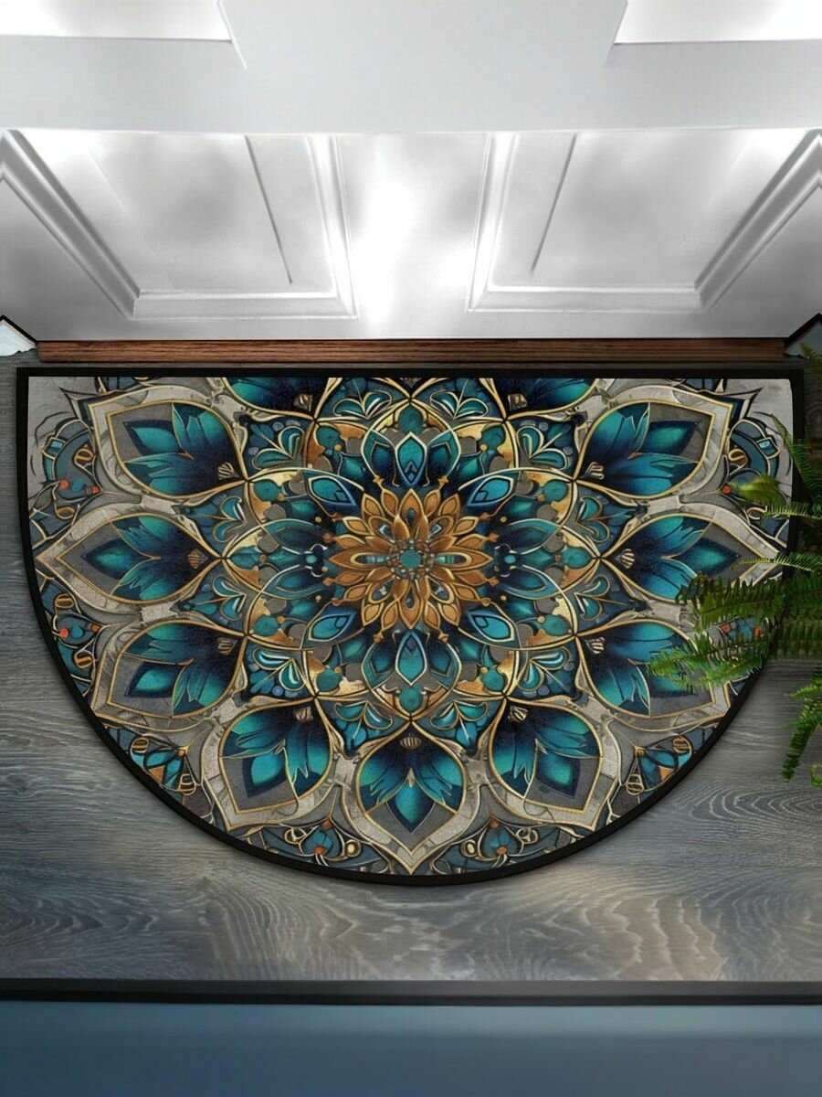 Коврик 40x60 см абстракция белый