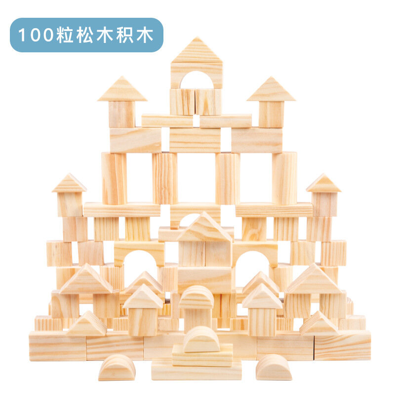 Бревенчатый нелакированный строительный блок, ствольный с крупными частицами, настольный деревянный строительный