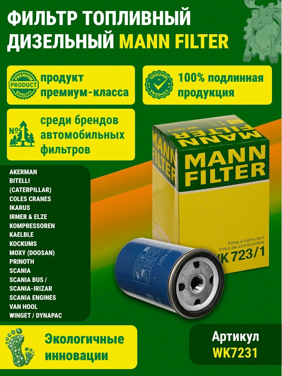 Фильтр топливный дизельный MANN (WK7231)