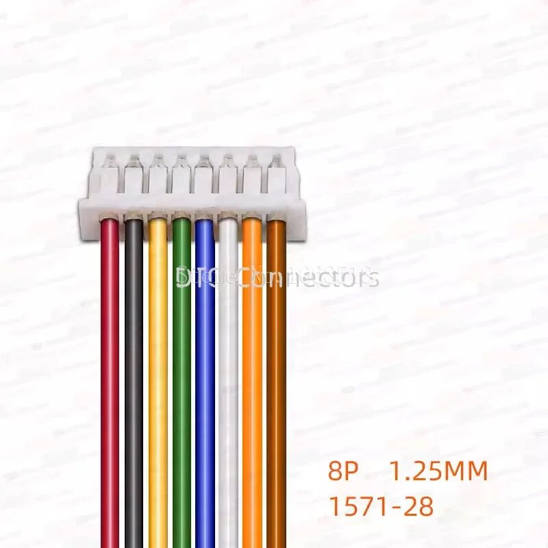JST разъемы для проводов 2-8 контактов 10см/20см/30см 28AWG Single head, 200mm, 8P