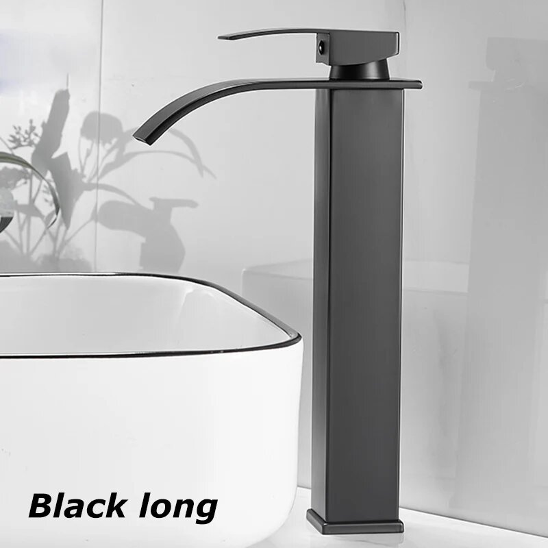 Черный смеситель для раковины Black Long