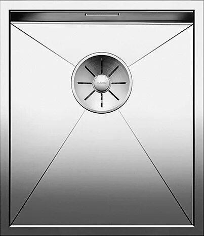 Мойка кухонная Blanco Zerox 340-U металлическая, 38x44, прямоугольная, мойка для кухни, под столешницу