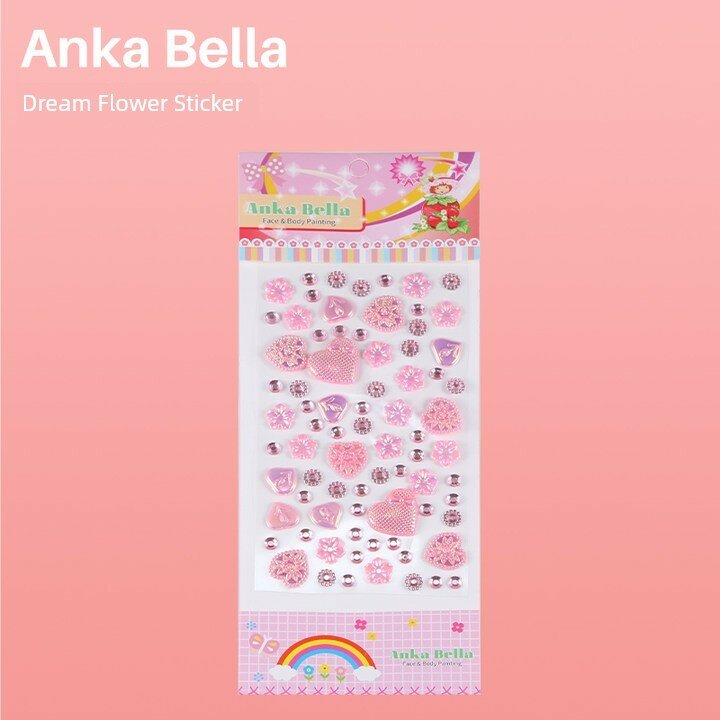 Трафарет для рисования на лице Anka Bella, набор для самостоятельного татуировки, многоразовый. 3 наклейки с цветами