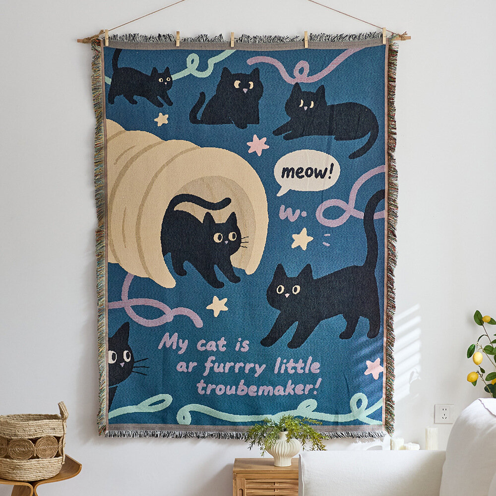 Винтажная ткань с изображением звезд, луны и облаков, стиль искусства, тканевая подвесная картина, декор для стен, фоновая ткань, хлопковая пряжа, таселевая гобелен