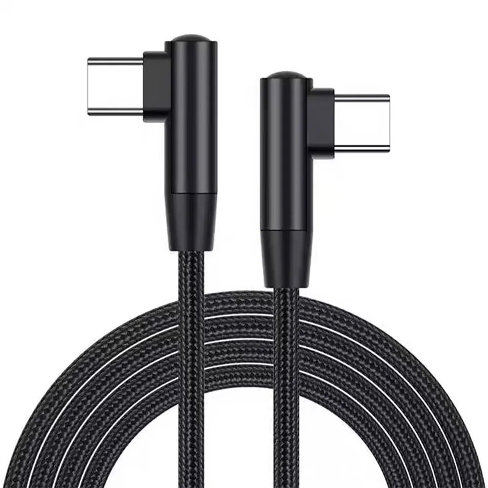 Кабель USB-C на USB-C с угловым разъемом 90 градусов, 100 Вт, для быстрой 1m, Double bend USB-C