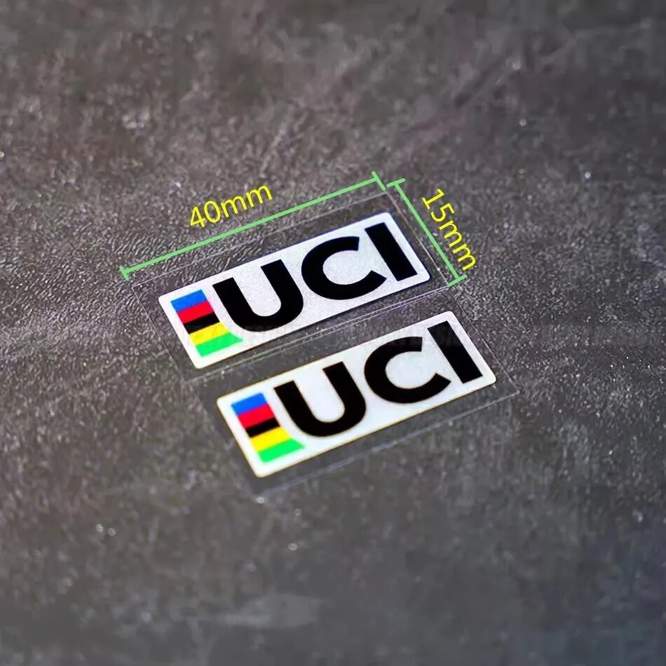 UCI наклейки для велосипеда, 2шт, белые, короткие