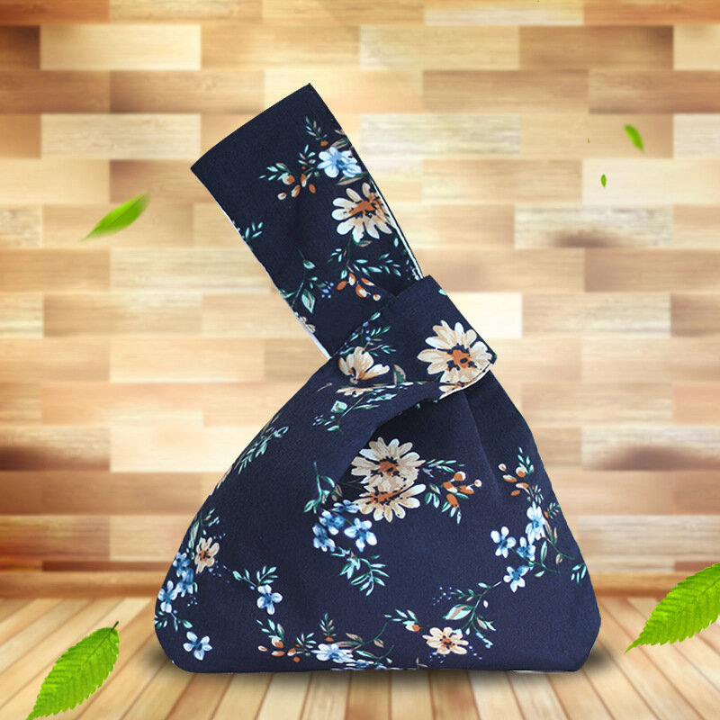 [Qian Li] Сумка для одежды в японском стиле сумка для хранения с вышивкой, винтажный Кошелек для монет ручной работы в