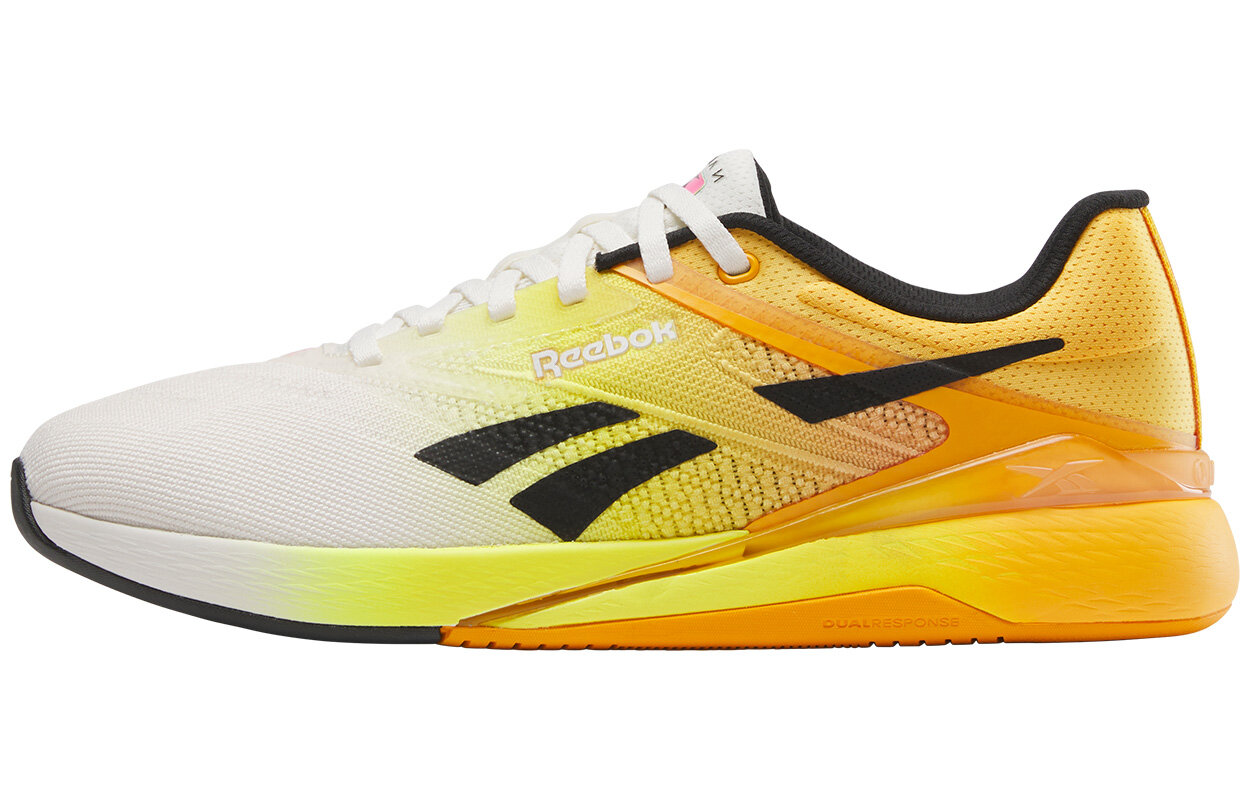 Кроссовки унисекс Reebok Nano X5 Chalk Black Electric Amber 42 EU