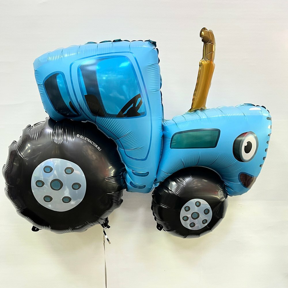 Фольгированная фигура с гелием - Синий трактор (107 см)