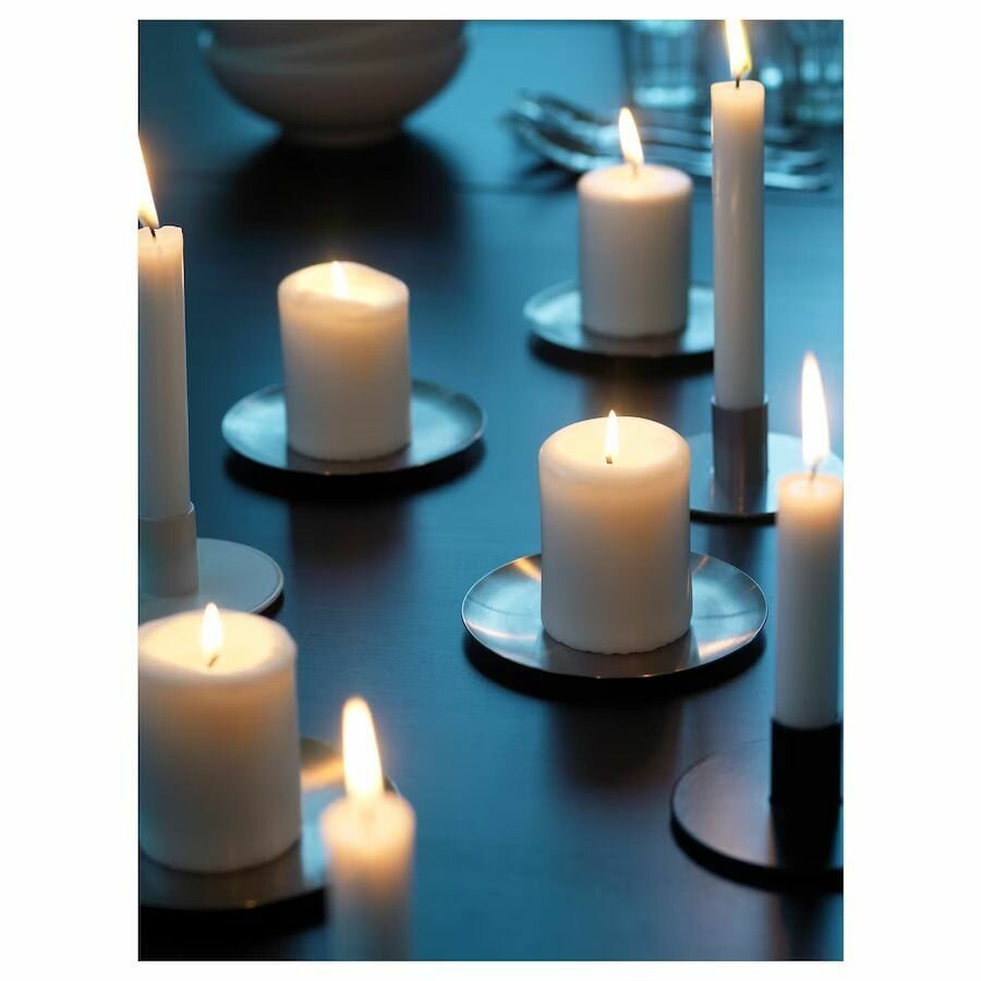HEMSJO IKEA, свечи без запаха, набор 4 шт, 15 часов, хемше икеа