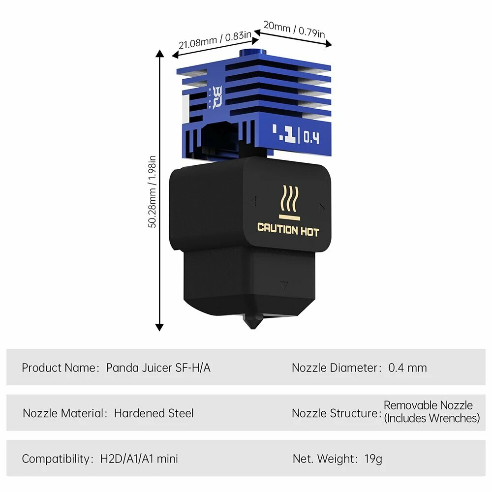 BIGTREETECH Panda Горячий конец для Bambulab H2D A1 A1mini 1PC, SF for H2D A1series