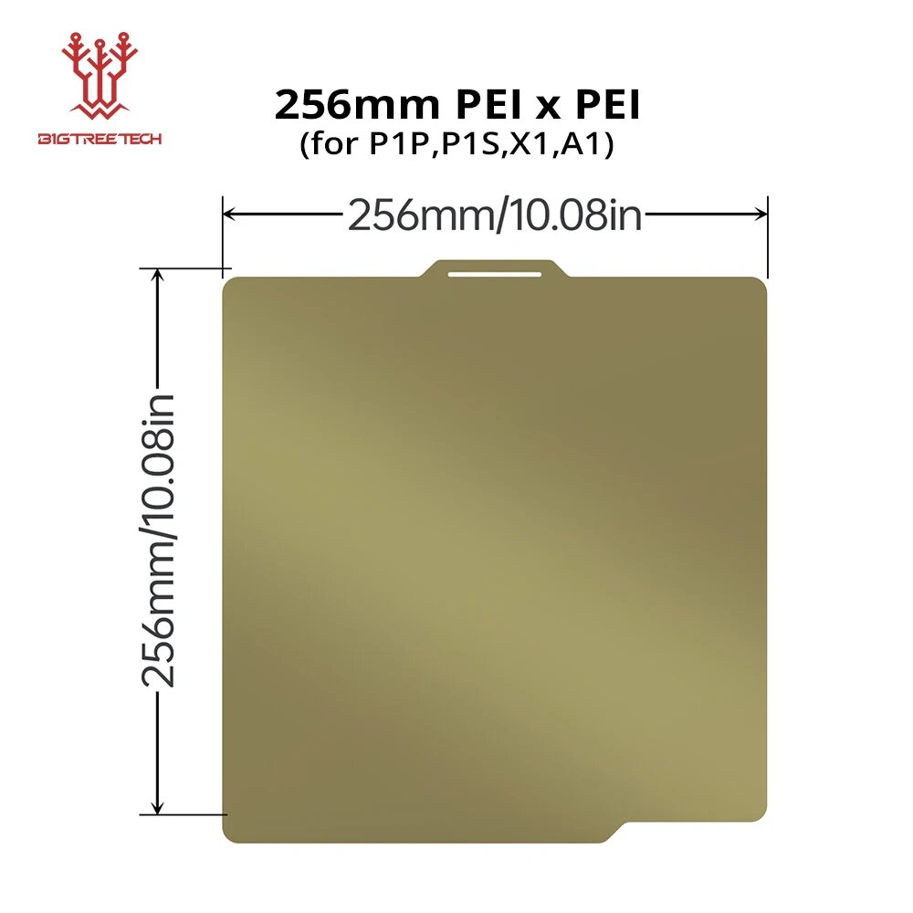 BIGTREETECH Panda Build Plate для Bambu Lab P1P P1S X1 A1 1PCS, 256MM PEIxPEI