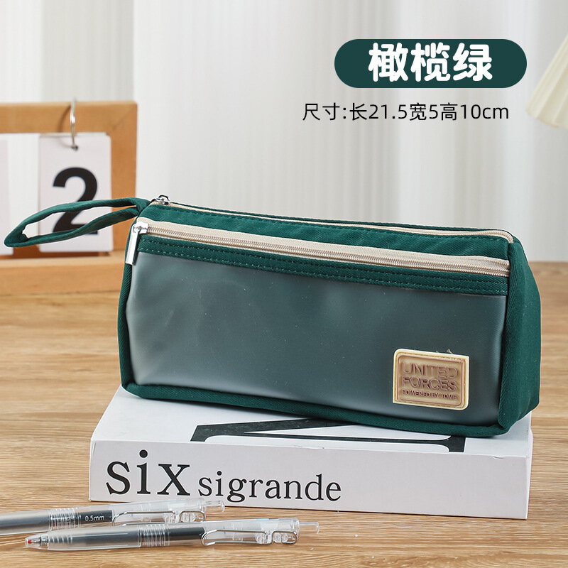 2026 Новейший Простой Лесной Стиль Прозрачный Треугольный Большой Пенал для Мужчин и Женщин, Новая Ручная Канцелярская Сумка, Большой Вместительный Пенал для Студентов, Универсальный